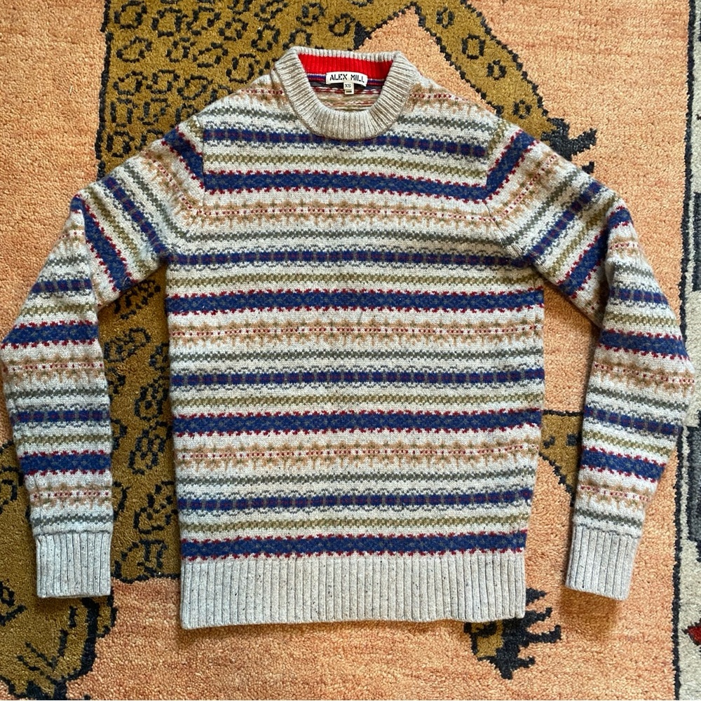 Alex Mill Extra Fine Merino Wool Fair Isle Sweater - Gem
